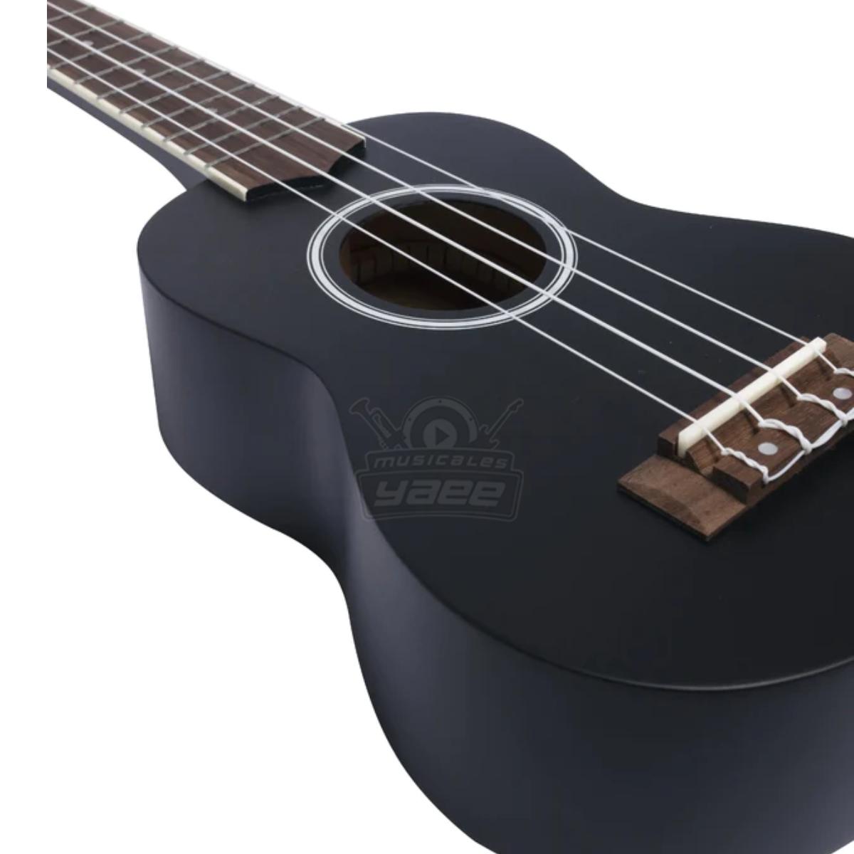 Bamboo U-21-BK Ukelele Soprano Estudio Negro con Funda
