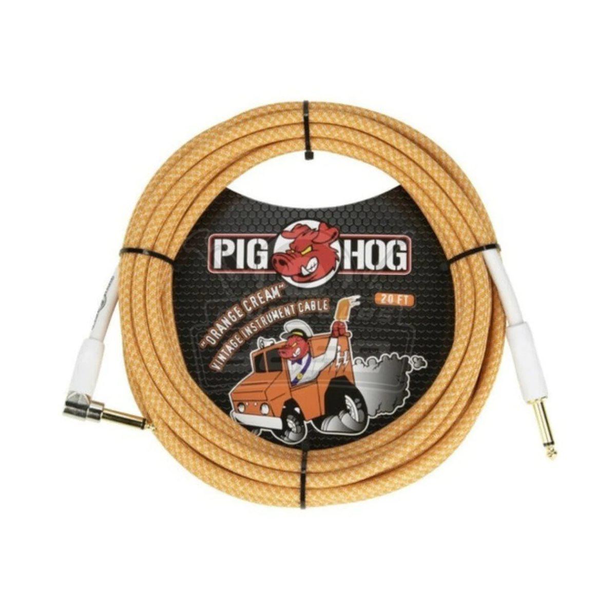 PIG HOG PCH202OCR CABLE PARA INSTRUMENTO ANGULO/ RECTO Orange Creme 6.10 mt