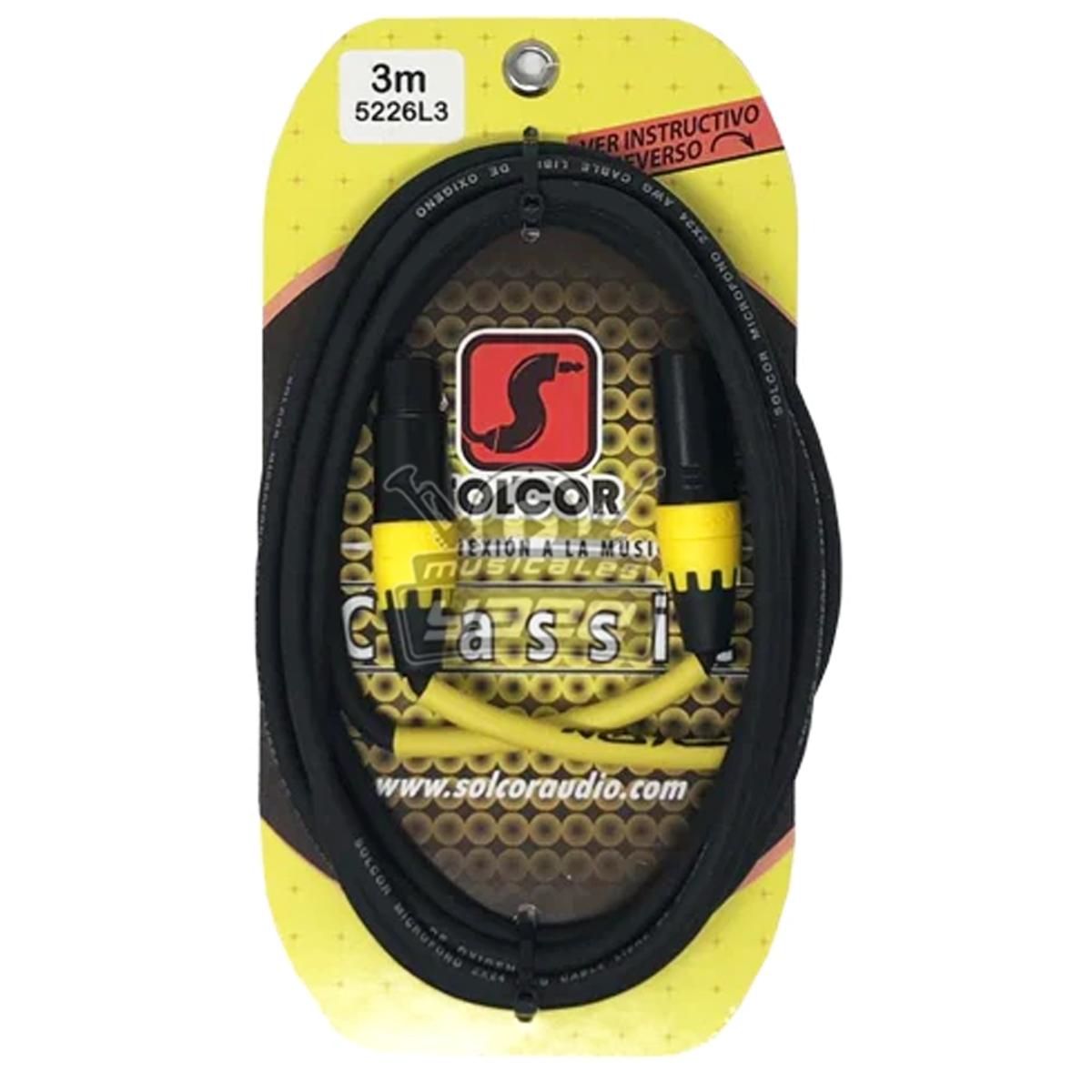 SOLCOR 5226L3 CABLE PARA MICROFONO XLR XLR 3 METROS