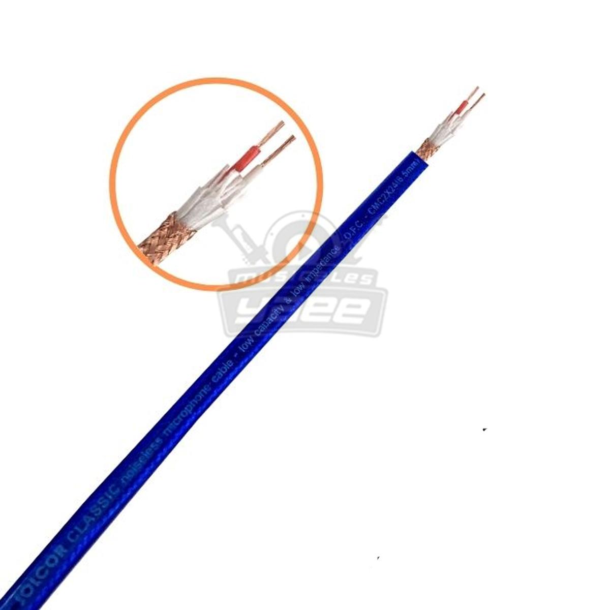 SOLCOR CMC2X24A CABLE PARA MICROFONO 2X24 CLASSIC AZUL ROLLO 100 MTS