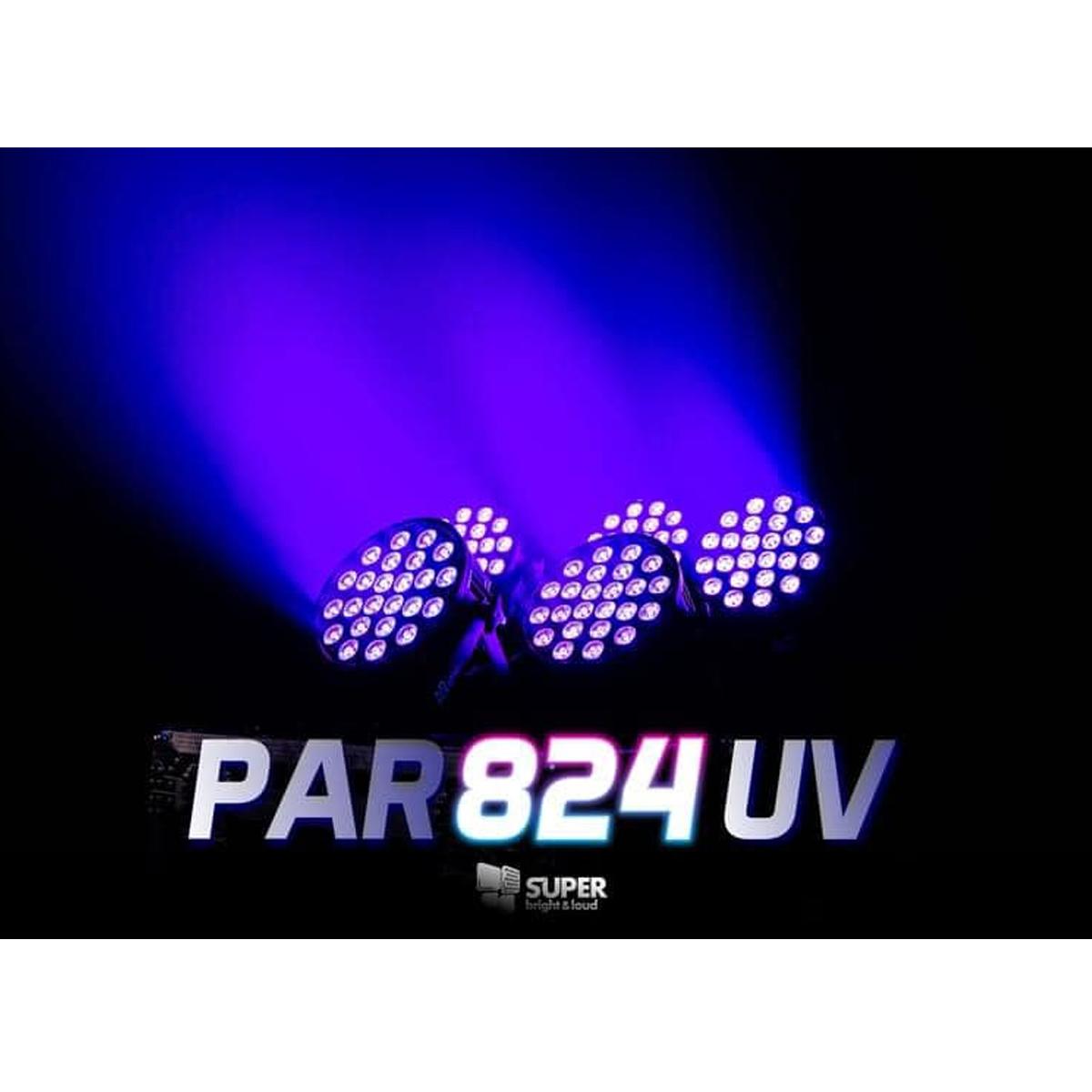 SUPER BRIGHT PAR824UV CON LEDS DE 8W 8 PIEZAS